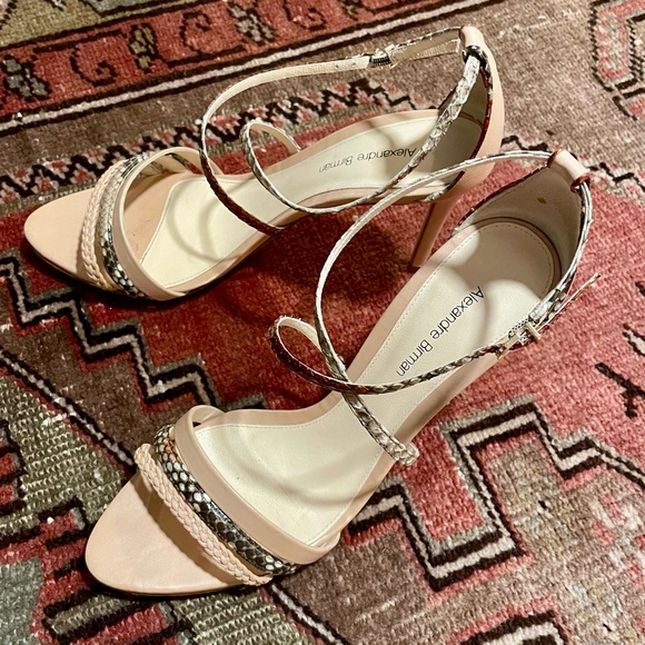 Alexandre Birman | Shoes | Alexandre Birman Nude Python Leather Heels ...